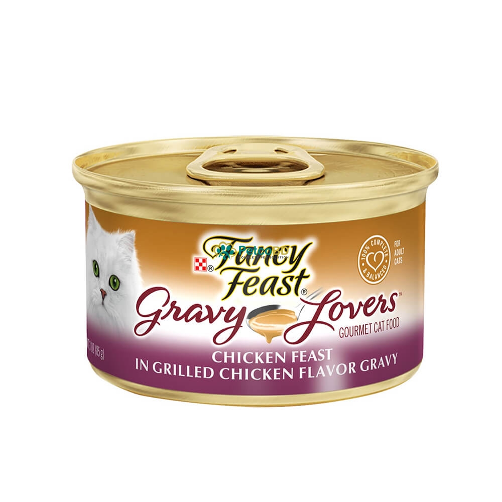 Purina Fancy Feast Gravy Lovers Canned Chicken Feast in Grilled Chicken ...