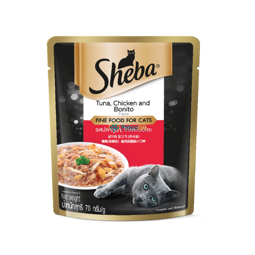 Sheba Pouch Fine Food Tuna Chicken & Bonito 70g - Petco BD