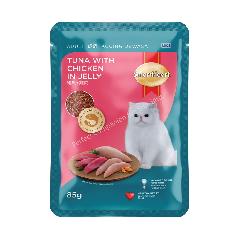 SmartHeart Cat Pouch - Tuna With Chicken in Jelly (85g) - Petco BD
