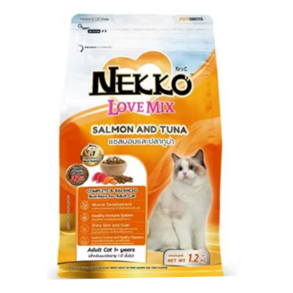 Nekko Love Mix Tuna & Salmon Adult Cat Dry Food - Petco BD
