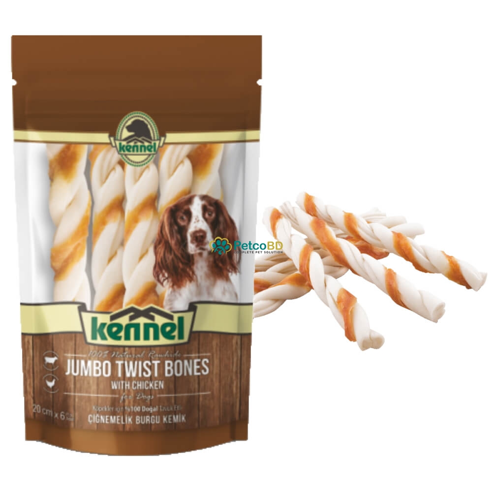 Kennel Dog Chew Bone Jumbo Twist Bones with Chicken 240g (20cm X 6pcs ...