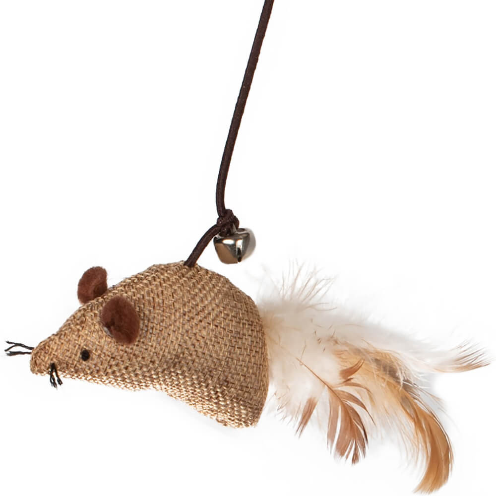 Teaser Toy Bell Mouse with Feather Wand Stick foe Kitten and Cat - Petco BD
