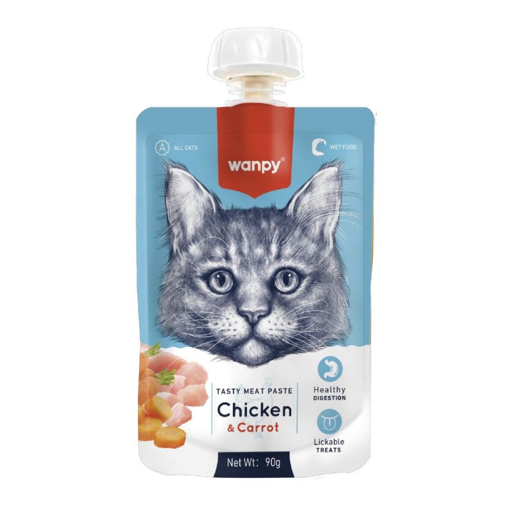 Wanpy Tasty Meat Paste Chicken & Carrot Lickable Treats 90gm - Petco BD