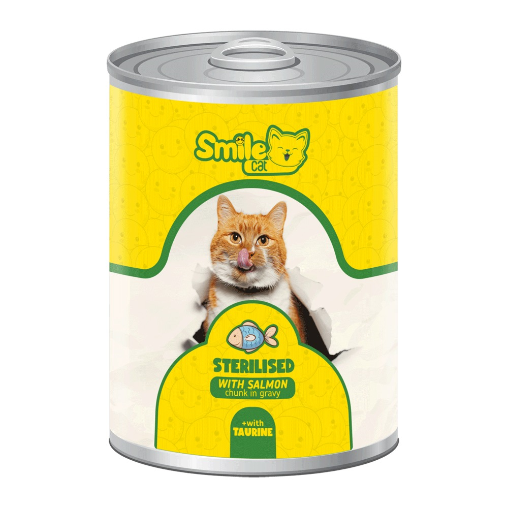 Smile Sterilised with Salmon Chunk in Gravy Can Food 400gm - Petco BD