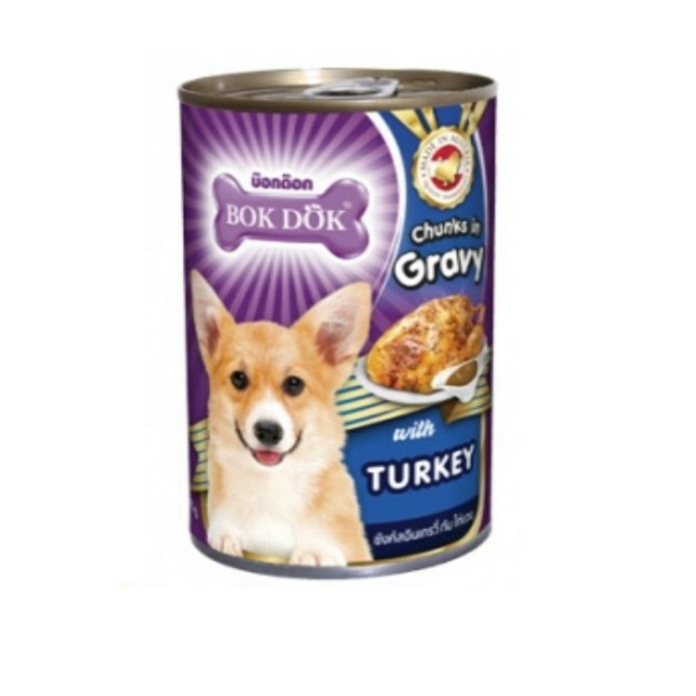 Bok Dok Dog Can Turkey Chunks in Gravy 415g - Petco BD