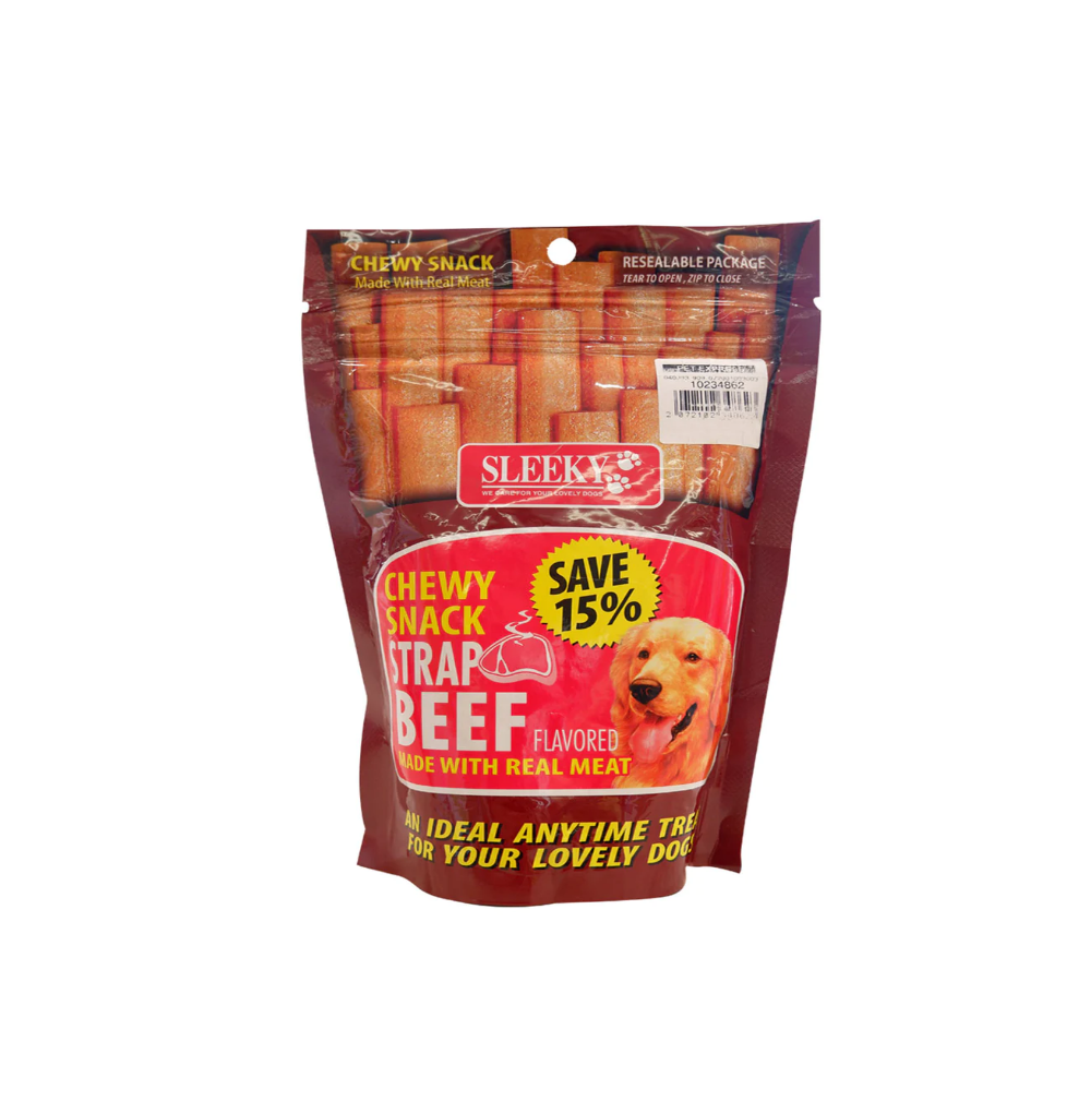 Sleeky Chewy Snack Strap Beef Flavored Save 15% - Petco BD