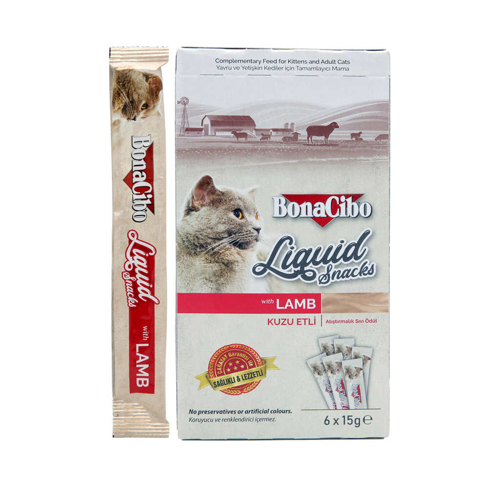 Bonacibo Liquid Cat Treat With Lamb Tavuklu 6x15g - Petco BD