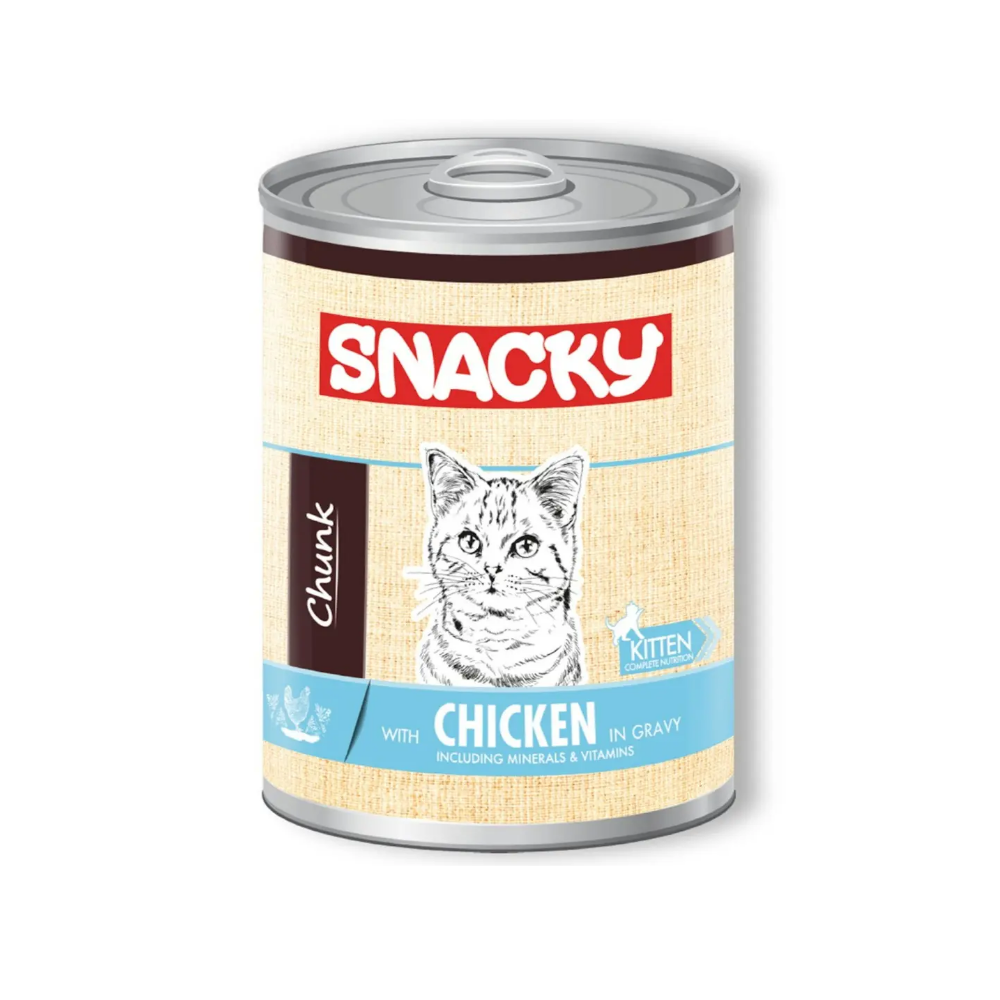 Snacky Chunk kitten Can Cat Food Chicken in Gravy 400gm - Petco BD