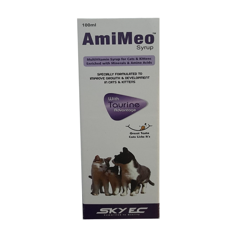 AmiMeo Multivitamin Syrup For Cats & Kittens 100ml - Petco BD