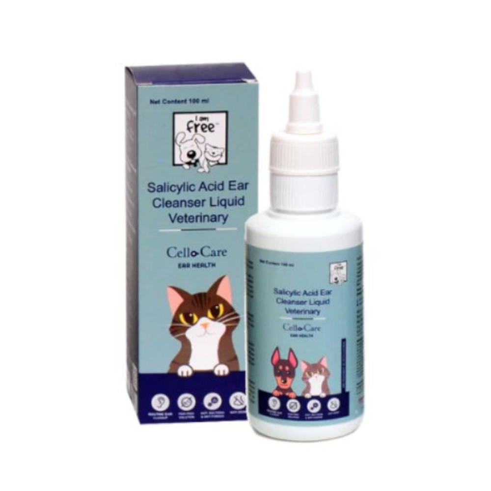 Salicylic Acid Ear Cleanser Liquid Veterinary Cello Care 100ml - Petco BD