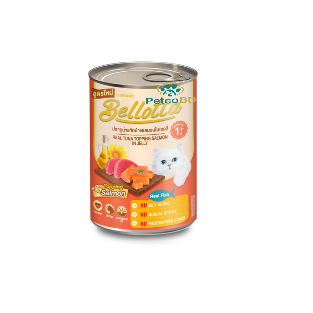 Bellotta Can Real Tuna Topping Salmon In Jelly 400g - Petco BD