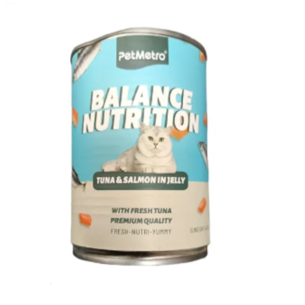 Petmetro Cat Can Food Balance Nutrition Tuna & Salmon In Jelly 430g ...