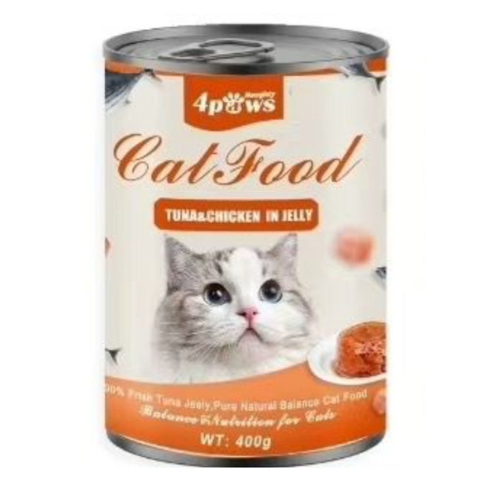 Naughty 4paws Cat Can Food Tuna & In Jelly 375g - Petco BD