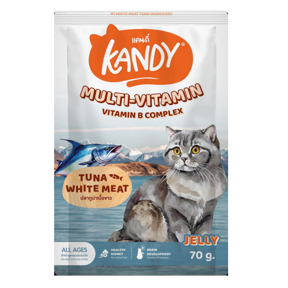 Kandy Cat Pouch Multi-Vitamin Tuna White Meat In Jelly 70g - Petco BD