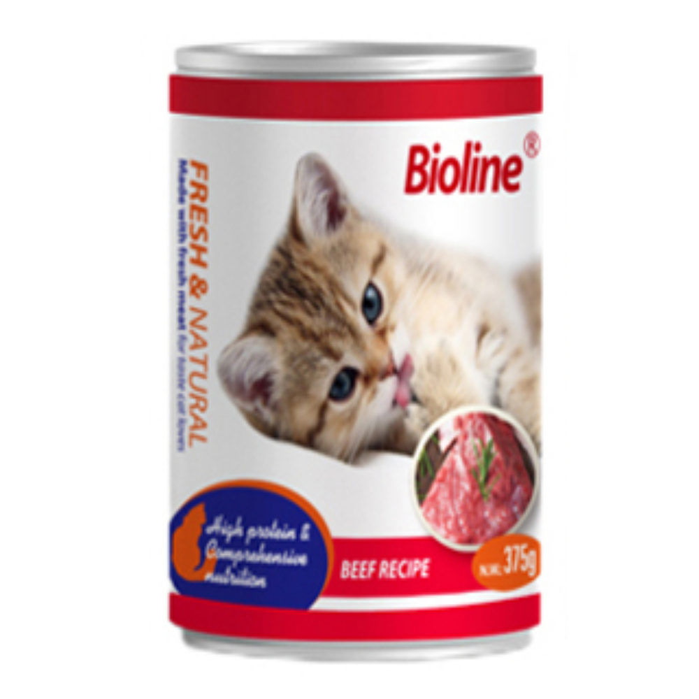 Bioline Canned Cat Food Beef Recipe 375g - Petco BD