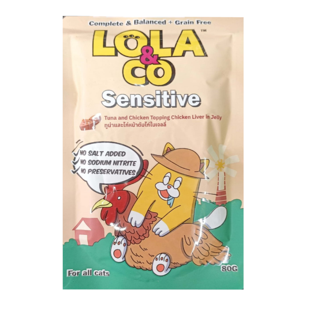 Lola & Co Sensitive Tuna & Chicken Topping Chicken Liver In Jelly 80g ...