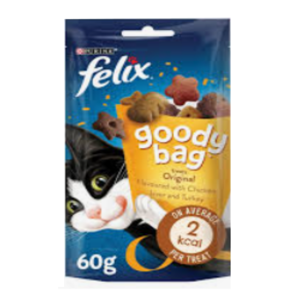Purina Felix Treats Goody Bag Original Flavored Chicken Liver & Turkey ...