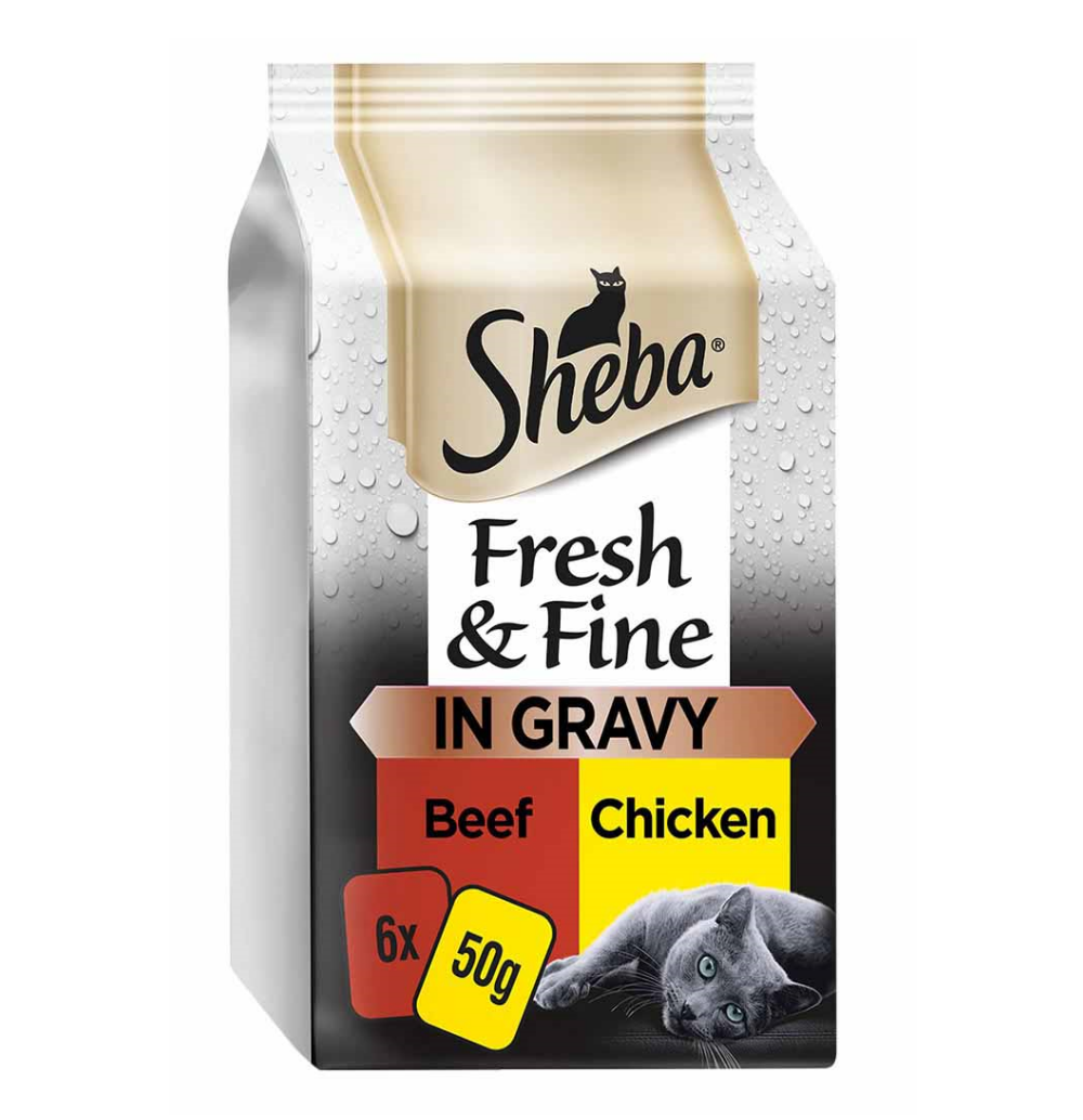 Sheba Pouch Fresh & Fine with Beef with Chicken (6x50g) 300gm - Petco BD
