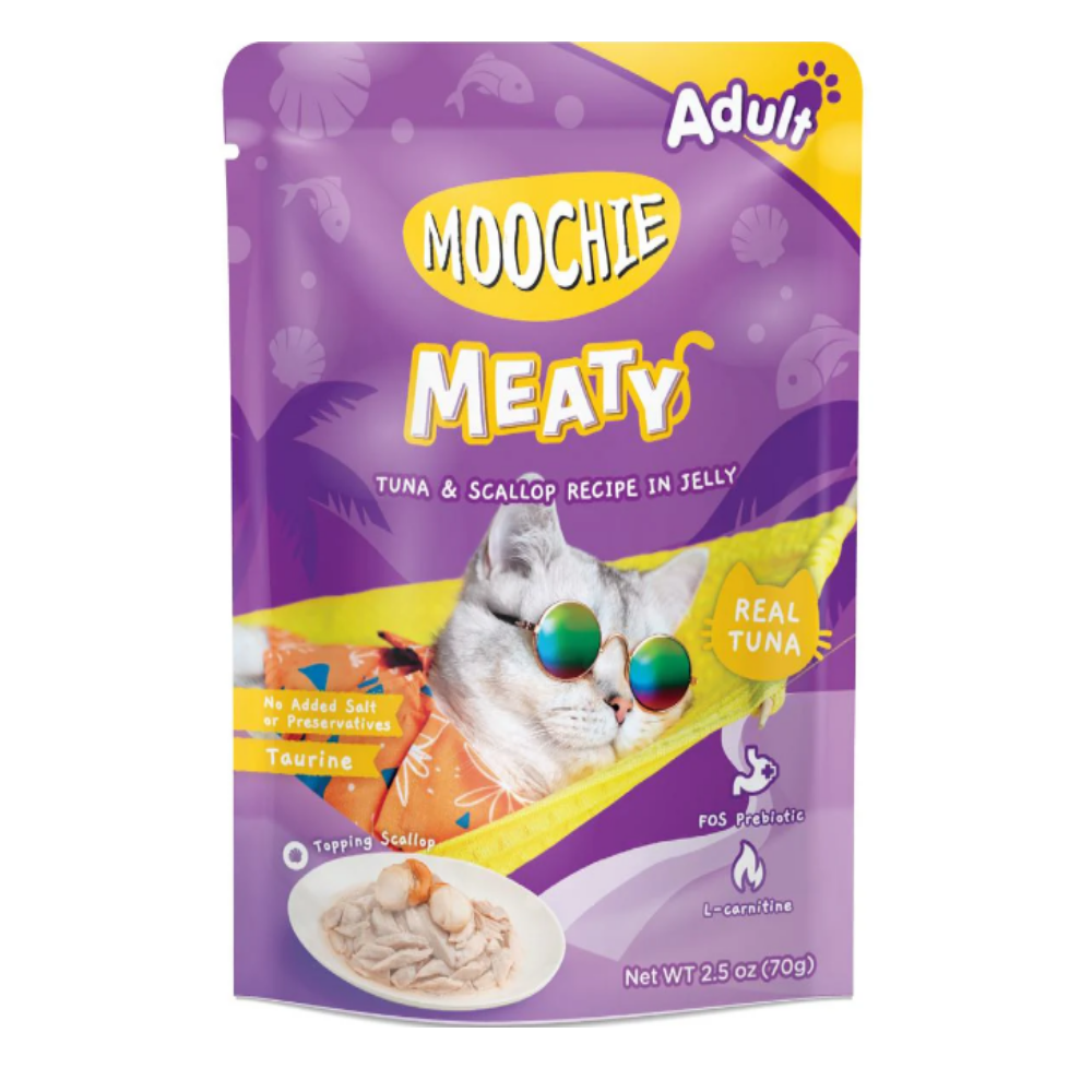 Moochie Meaty Cat Pouch Tuna & Scallop Recipe In Jelly 70g - Petco BD