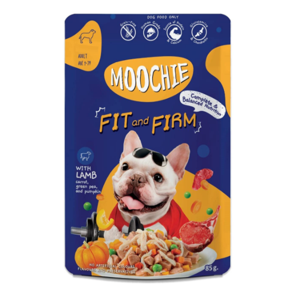 Moochie Adult Dog Pouch Fit & Farm With Beef 85g - Petco BD