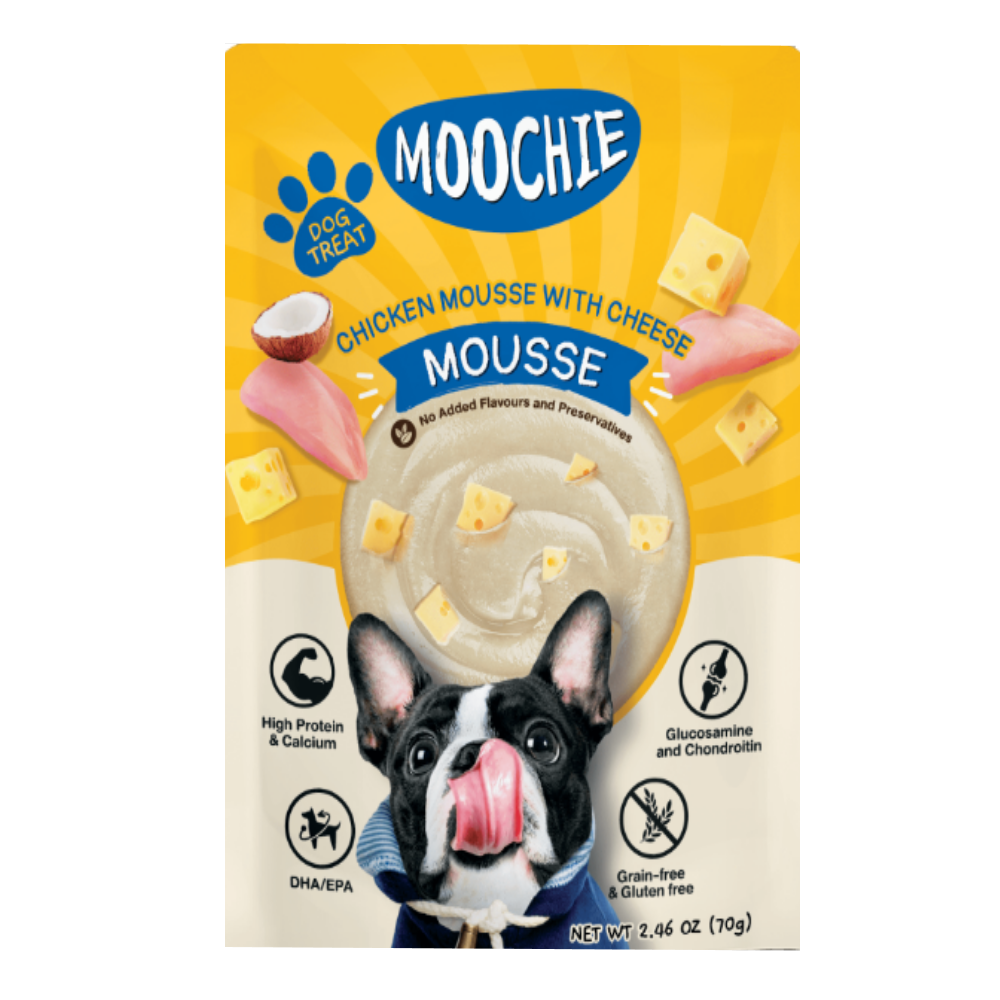 Moochie Adult Dog Pouch Chicken Mousse With Cheese 85g - Petco BD