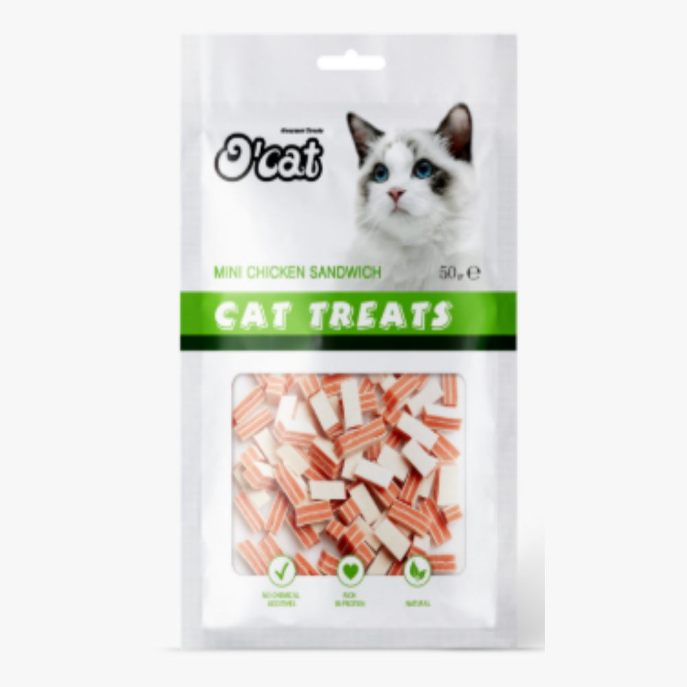 O Cat Treats Chicken Sandwich 50g - Petco BD