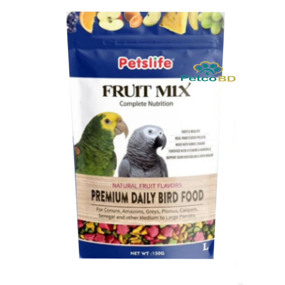 Petslife Fruit Mix-Pellets Large Bird Food 150g - Petco BD