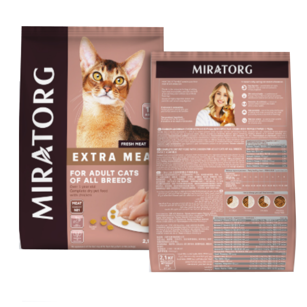 Miratorg Extra Meat With Chicken For Adult Cats 2.1kg - Petco BD