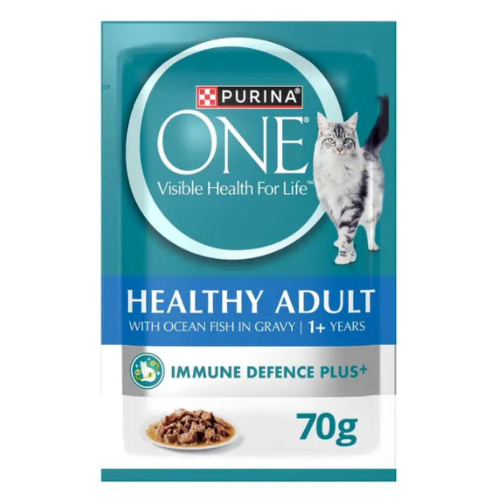 Purina One Healthy Adult With Ocean Fish In Gravy 70g - Petco BD